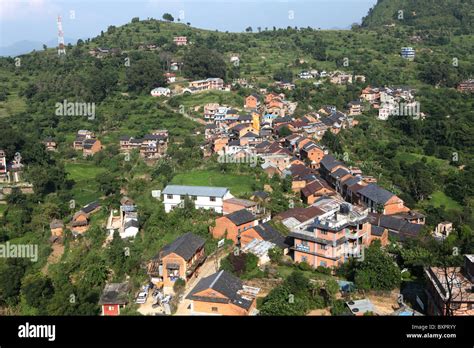 Elevated Views Of The Ancient Newari Mountain Village Of Bandipur