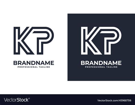Simple Kp Monogram Logo Suitable For Any Business Vector Image