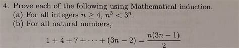solved prove each of the following using mathematical
