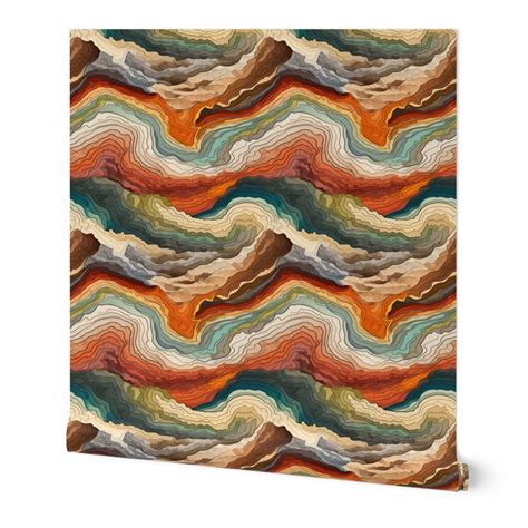 Woodblock Geological Chart Wallpaper Spoonflower