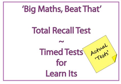 Big Maths Beat That Year 1 Year 6 Teaching Resources