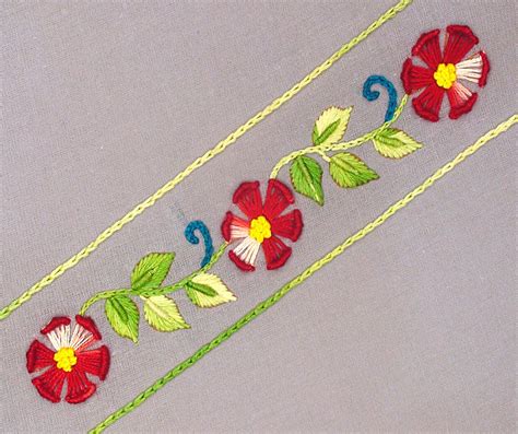 Hand Embroidery Border Design Tutorial For Beginners Hand Embroidery Designs Hand Embroidery