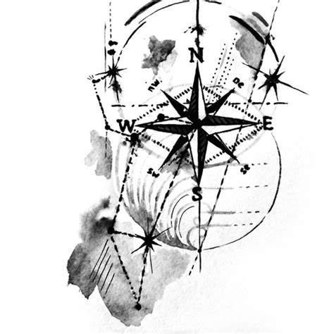 Compass Rose With Graphical Elements Tattoo Tattoo Contest