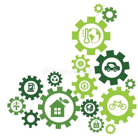 Eco Friendly Green Technology And Environment Symbols Stock Vector