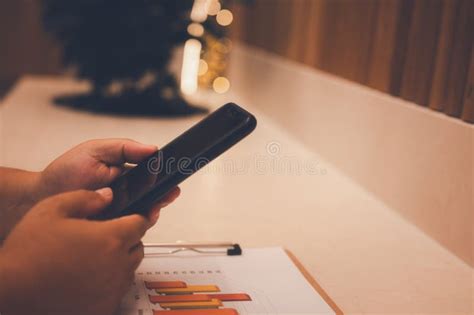 Social Media Marketing Concept Man Hand Using Smartphone Typing Chatting Conversation In Chat