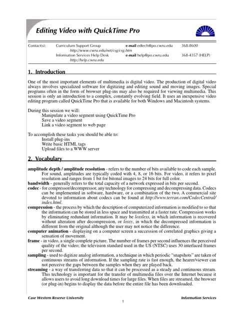 Quicktime Pro Edit Pdf Video Data Compression