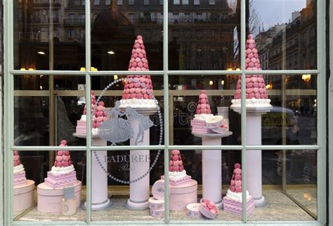 Laduree Patisserie Macaron Shop Window Display At Madeleine Square