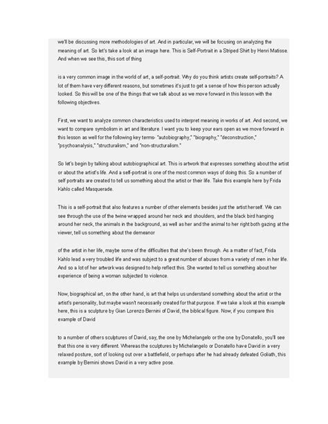 Art Analysis Exploring Symbolism And Methodologies In Art Studocu