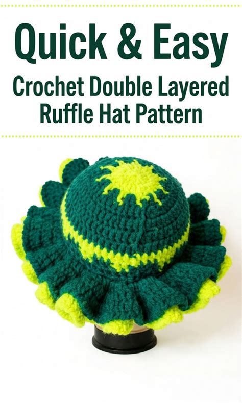 Adorable Free Crochet Double Layered Ruffle Hat Pattern For Cozy Winter