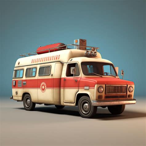 Premium Ai Image Ambulance Emergency Service 3d Render Style Ai Generated