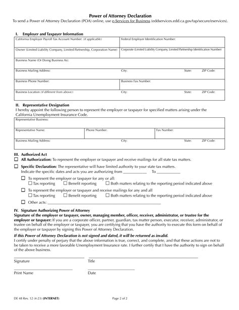Form De48 Fill Out Sign Online And Download Fillable Pdf California