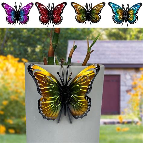 Bmnokb Plant Pot Decorations Flower Pot Decorations Metal Colorful