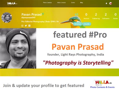 Featured Pro — Pavan Prasad Pavan Prasad The Founder Of Light Rays