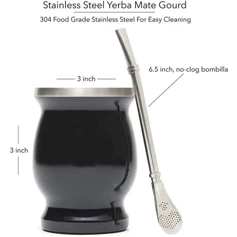 Argentina Original Traditional Mate Cup 8oz Yerba Mate Tea Cup Set