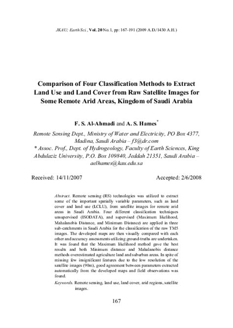 Pdf Comparison Of Four Classification Methods To Extract Land Use And Land Cover From Raw