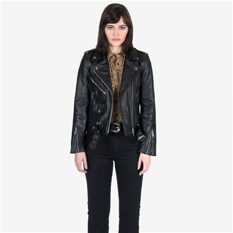 Commando Black And Silver Black Lining Leather Jacket New