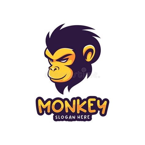 Head Monkey Mascot Logo Design Concept Vector Creative Monkey Logo