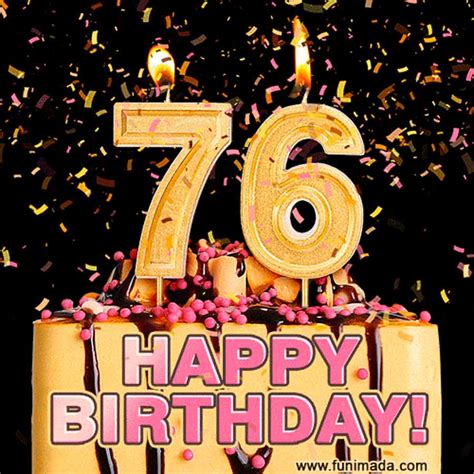 Large Number 76 Birthday Cake Animation Download On
