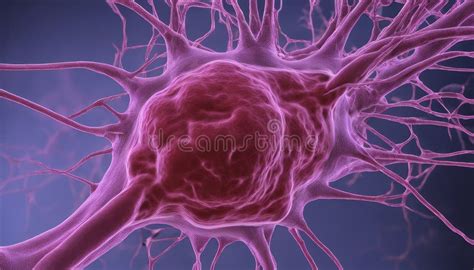 Microscopic View Of A Neuron With A Synapse Stock Illustration