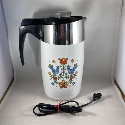 Corning Ware Coffee Percolator 10 Cup Electromatic E 1210 1975