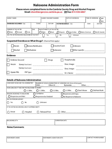 Naloxone Administration Form Fill Out And Sign Printable Pdf Template