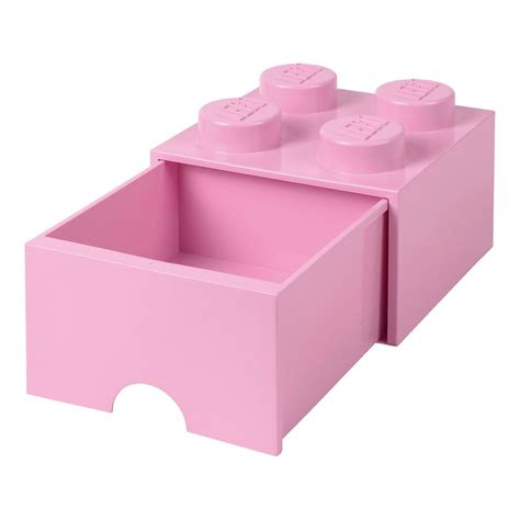 Lego Brick Drawer 4 Knobs 1 Drawer Stackable Storage Box Light Pink