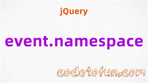 Jquery Eventnamespace Codetofun