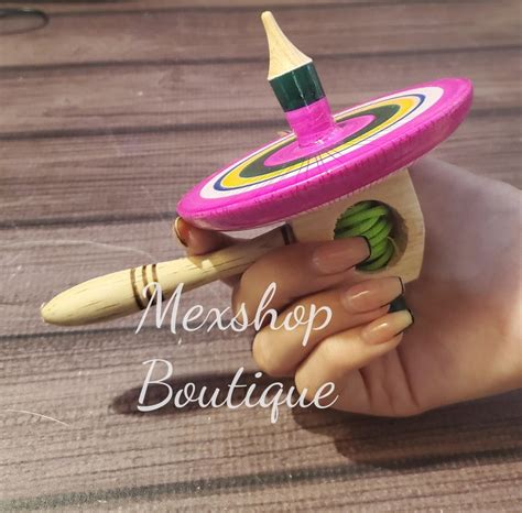 Wooden Spinning Top Churumbela Mexican Toy Handmade Toy Etsy