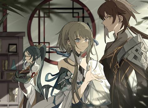 Zhongli Cloud Retainer Xianyun And Guizhong Genshin Impact Drawn