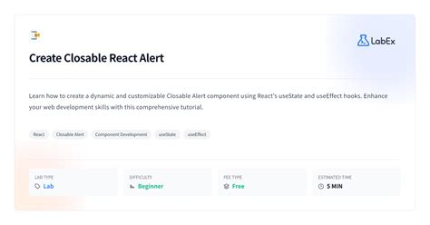 Create Closable React Alert Labex