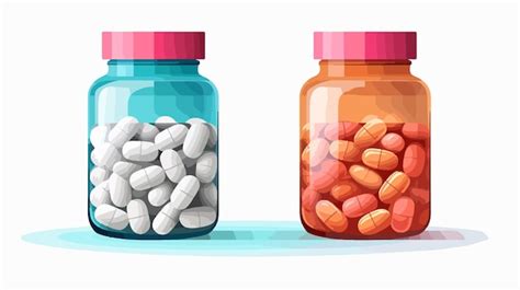Tablet Bottle With Round Pills Medical Vector Illustration Premium Ai