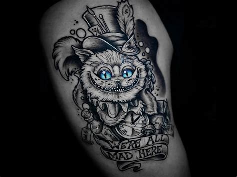 Realistic Alice In Wonderland Cheshire Cat Tattoo By Bisselltattoos