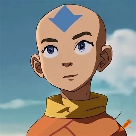 Namjoon As Aang From Avatar The Last Airbender With Arrows And Shaved Head On Craiyon