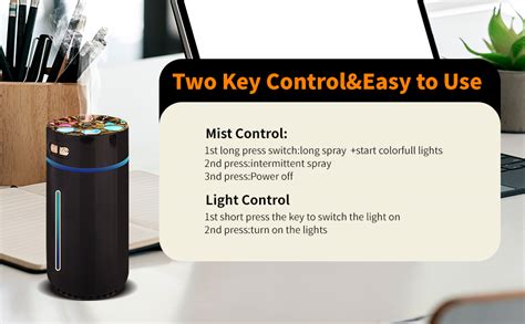 Car Humidifier Diffuser 300ml Rechargeable Cordless Diffuser With 7 Led Color