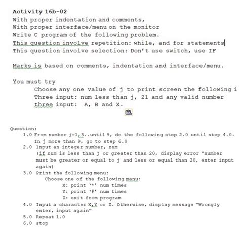 Solved Activity 16 02 With Proper Indentation And Comments