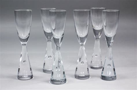 At Auction 6 Vintage Holmegaard Princess” Schnapps Glasses