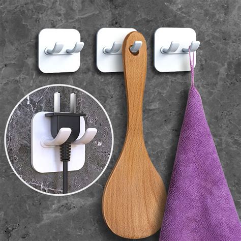 Punch Free Power Plug Socket Holder Multi Purpose Hook Home Office Data