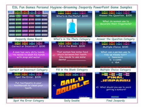 Personal Hygiene Grooming Jeopardy Powerpoint Game Teaching Resources