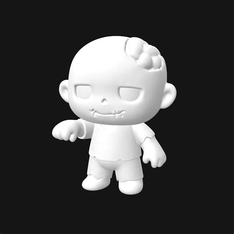 🧟 Zombie With Brain Figurine・ Stl File For 3d Printing・cults