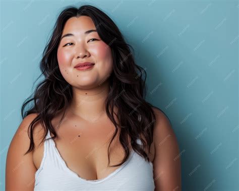 Confident Curvy Asian Woman Portrait Premium Ai Generated Image