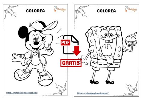 Fichas De Dibujos Animados Para Pintar Materiales Didacticos
