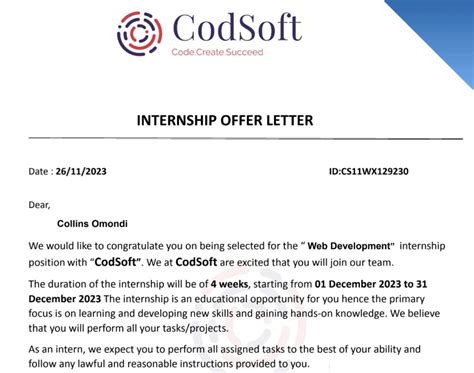 Collins Omondi On Linkedin Codsoft Codsoftinternship Codsoftintern