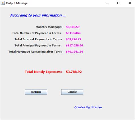 Github Ppaul5yumortgagecalculator Mortgage Calculator Using Java Swing