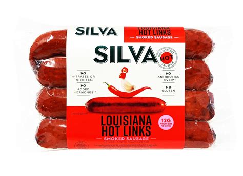 Silva Sausage Louisiana Hot Pork Link 12 Oz Grocery