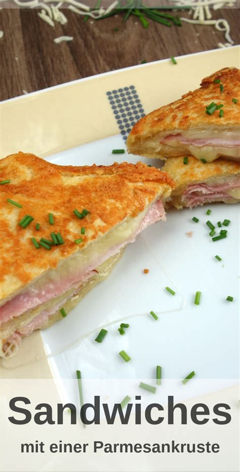 Sandwiches Mit Parmesan Kruste Schinken Und Käse Meinestube