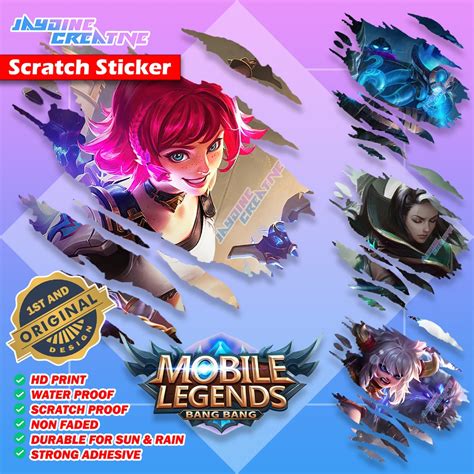 Mobile Legends V4 Scratch Design Sticker Indoor Outdoor Vinyl Sticker