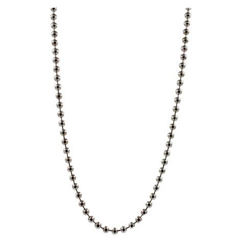 Large Ball Bead Beaded Fancy Link 925 Sterling Silver Chain Necklace
