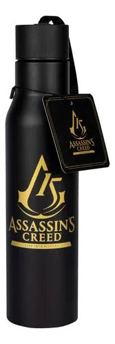 Botella Para Agua Assassins Creed 15th Anniversary Golden Color Negro