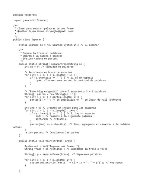 Separar Palabras En Java Pdf