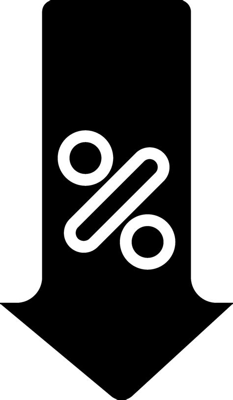 Percentage Arrow Down Icon In Black And White Color 25014872 Vector Art At Vecteezy